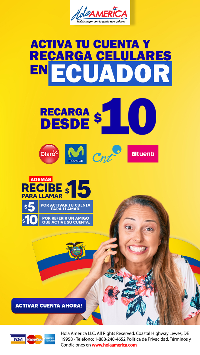 Promoción Recarga Celulares Ecuador Agosto 2022